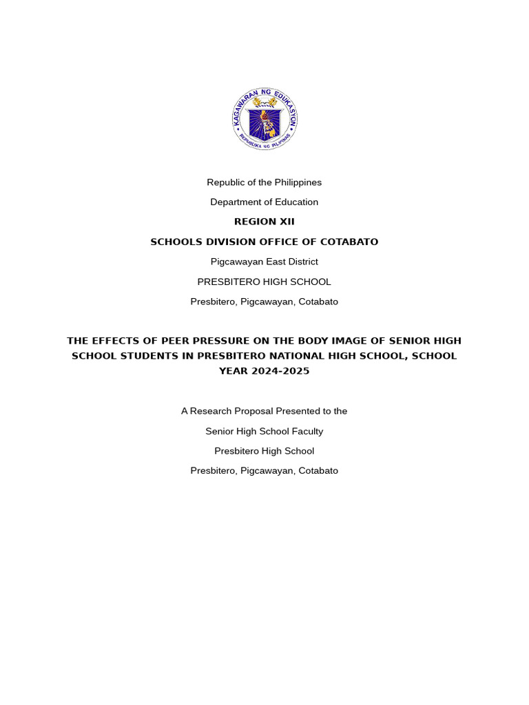 Front-Matter PHS - Docx 20241201 114233 0000 | PDF | Adolescence | Body ...