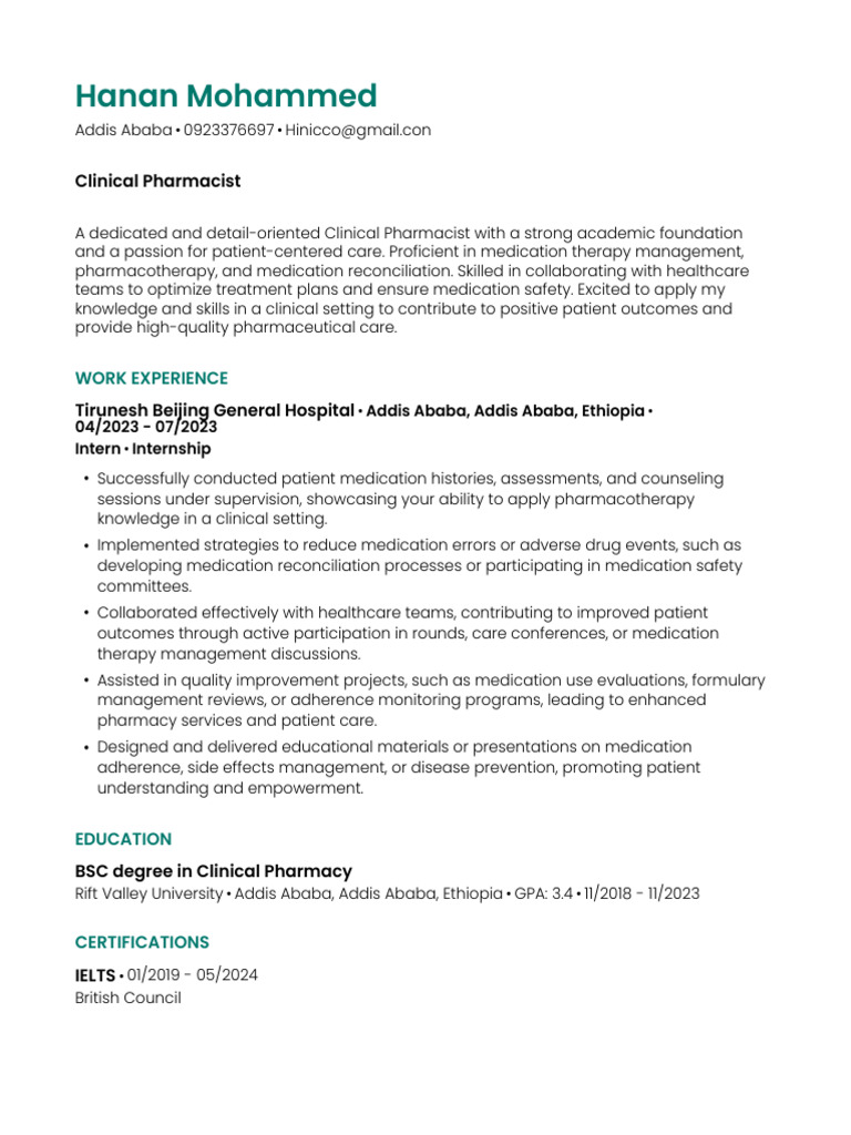 Hanan's CV | PDF