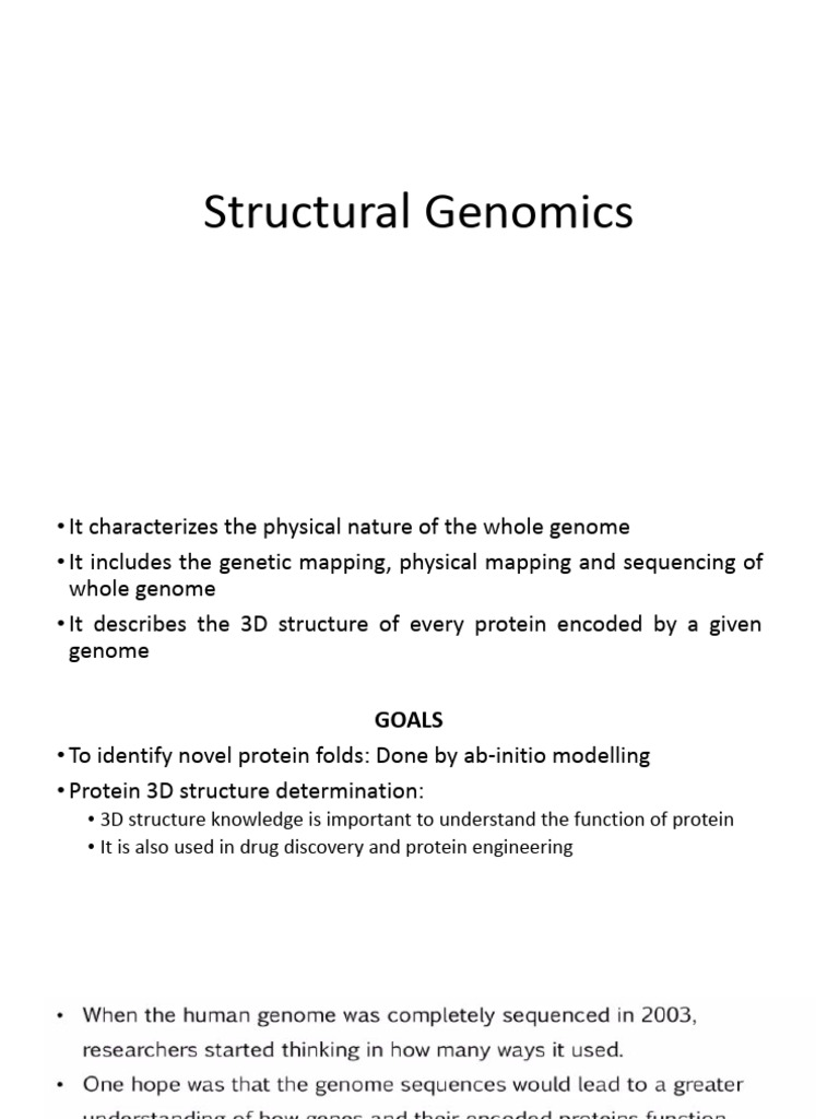 Structural Genomics | PDF | Proteins | Genomics