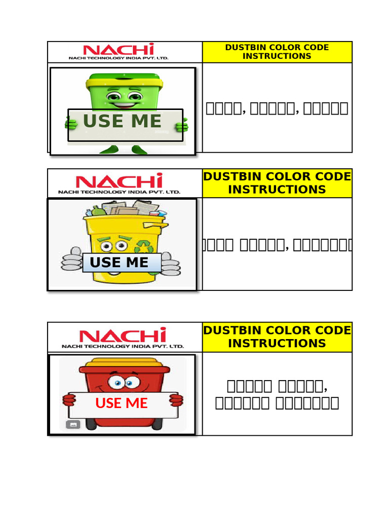 Waste Bin Color Code 24. | PDF