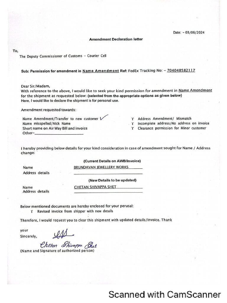 Declaration Letter | PDF