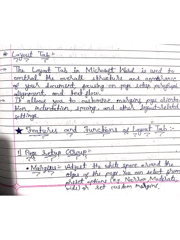 Microsoft Word Layout Tab | PDF