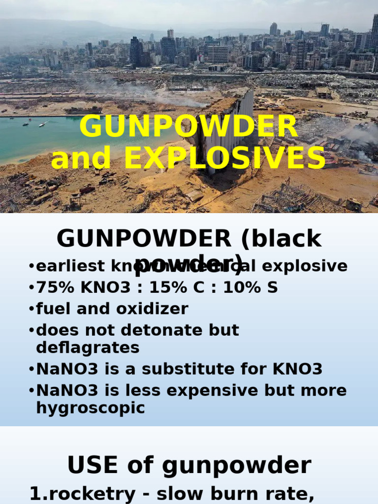 Gunpowder and Explosives | PDF | Gunpowder | Explosion