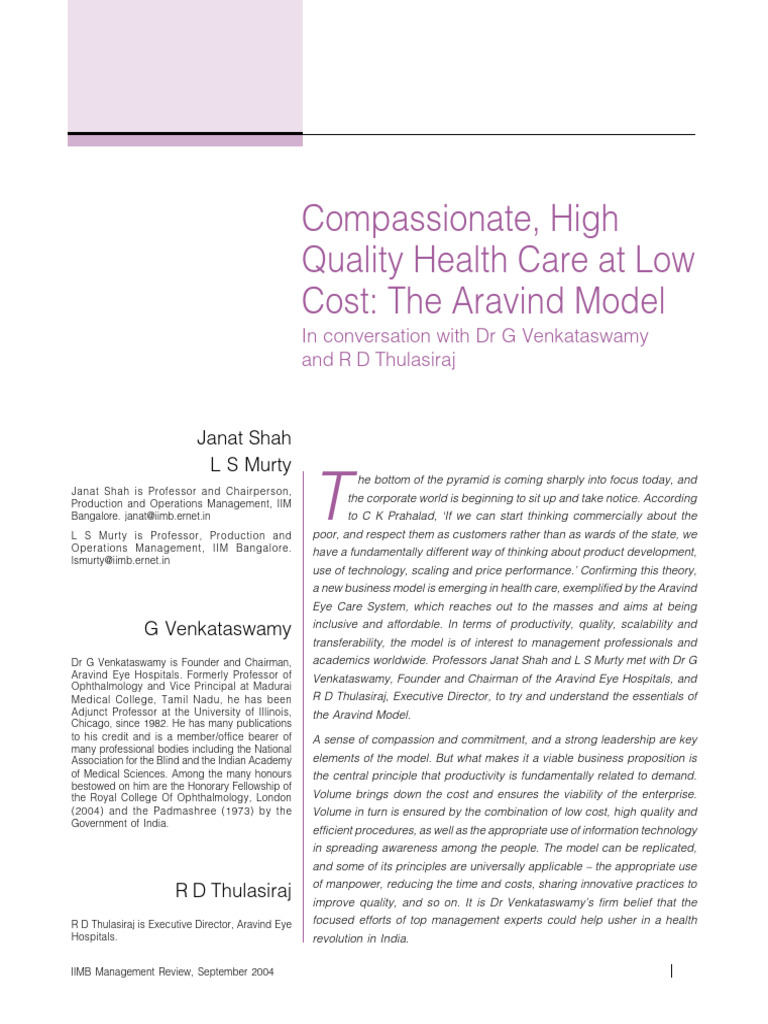 7. Aravind model | PDF