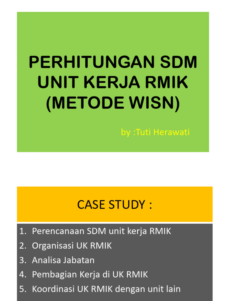 Perencanaan SDM Metode WISN RMIK | PDF