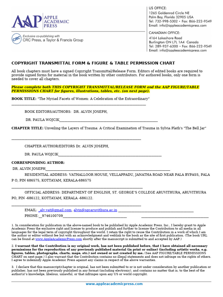 AAP COPYRIGHT FORM ^0 FIGURE-TABLE PERMISSION CHART | PDF | Creative ...
