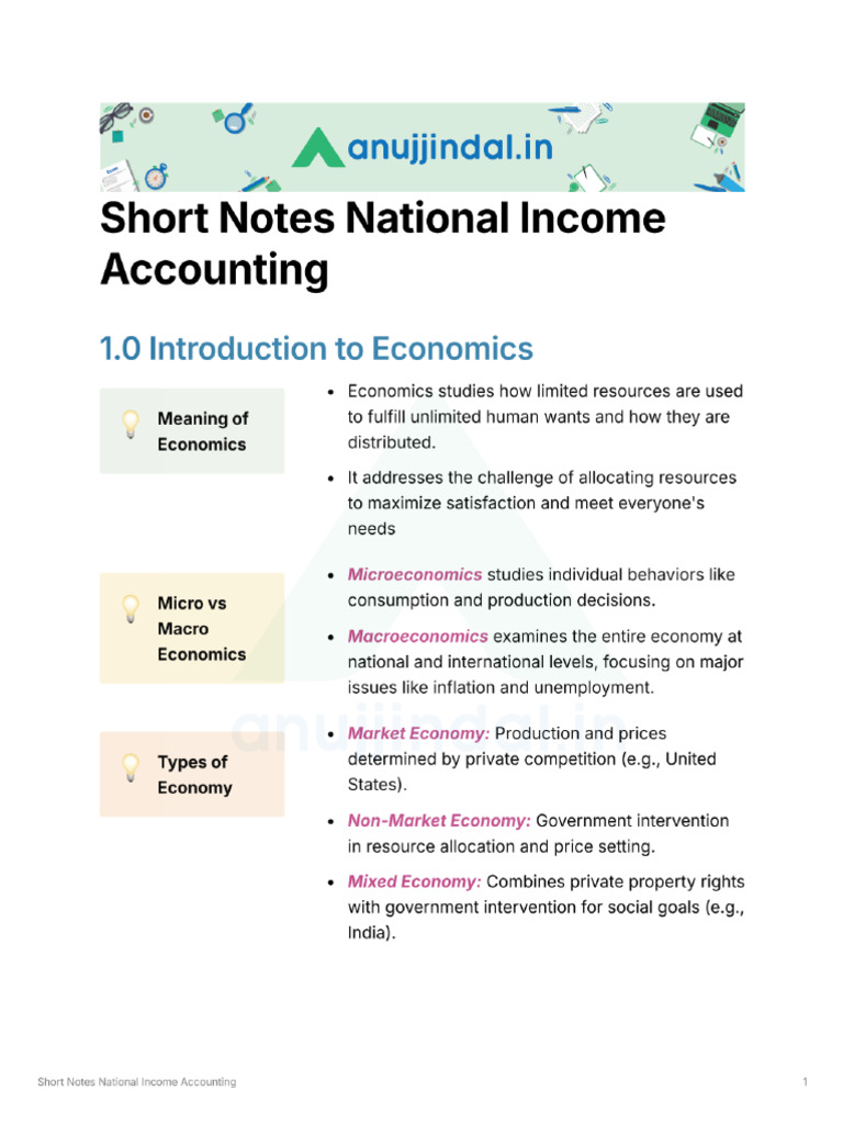 Short Notes National Income Accounting Flattened Lyst1714711448912 | PDF