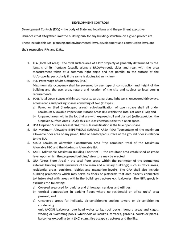 Development Controls | PDF | Buildings And Structures