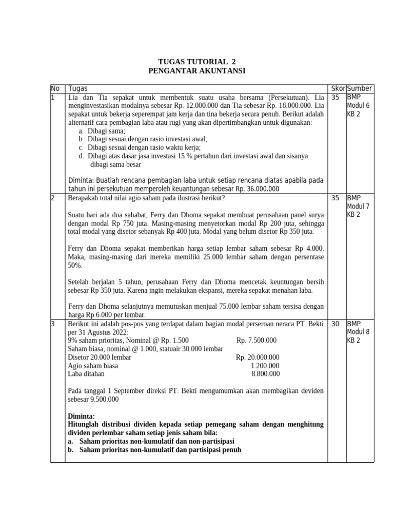 Tugas 2 Pengantar Akuntansi | PDF