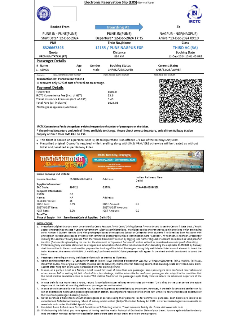 10) Pune NGP Vinay Hedao (Ashok) Khobragde | PDF | Identity Document