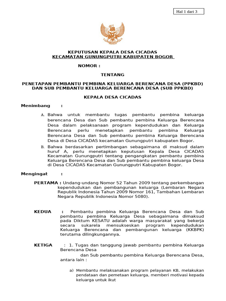 SK PPKBD DAN SUB PPKBD CICADAS 2025 | PDF