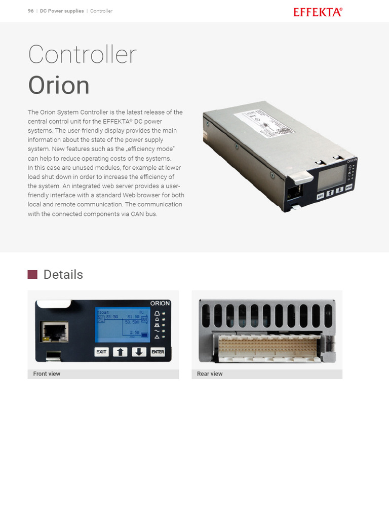 Controller_Orion Data sheat | PDF | Power Supply | Rectifier