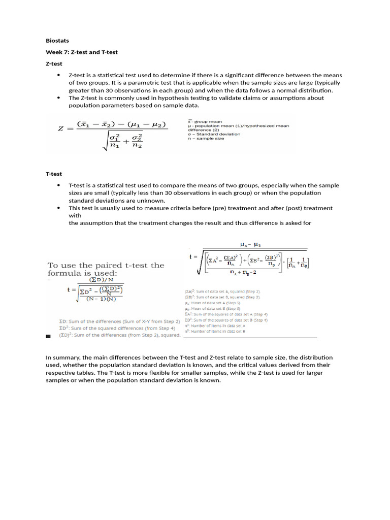 Biostats | PDF | Student's T Test | Analysis Of Variance