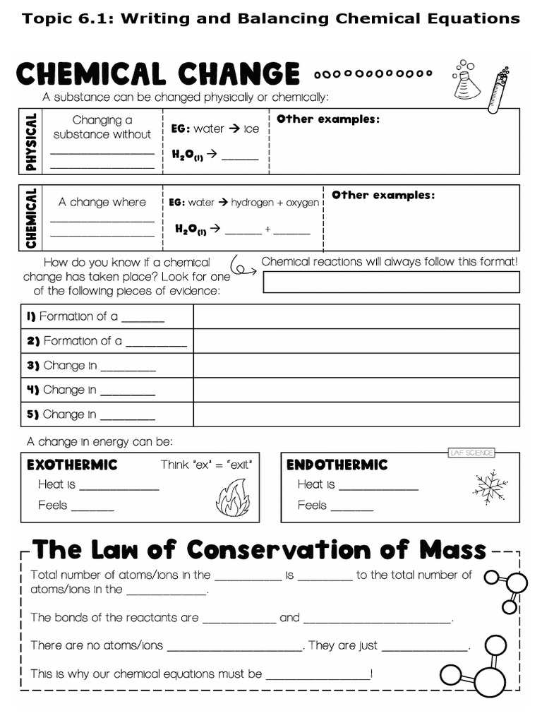 Topic6 1 Writing Balancing Chemical Equations | PDF