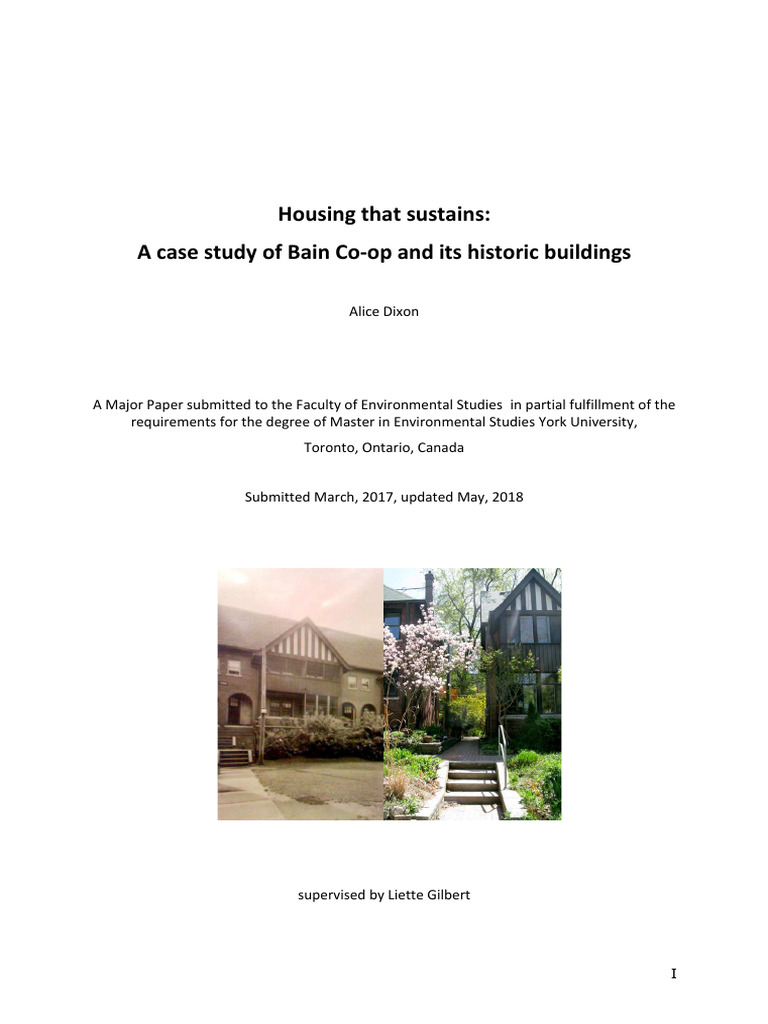 Sustainable Housing: Bain Co-op Case Study | PDF | Sustainability | Public Housing