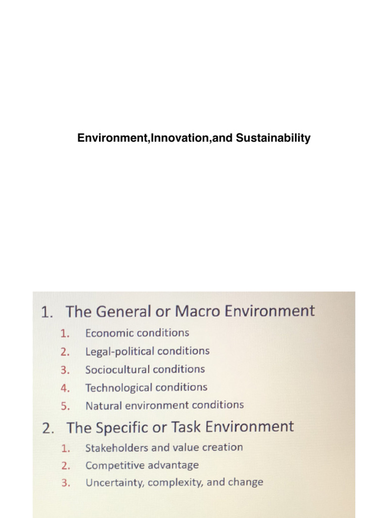 Environment, Innovation, and Sustainability | PDF
