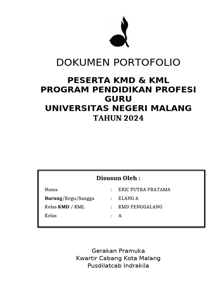 Format Portofolio Peserta KMD KML UMM | PDF