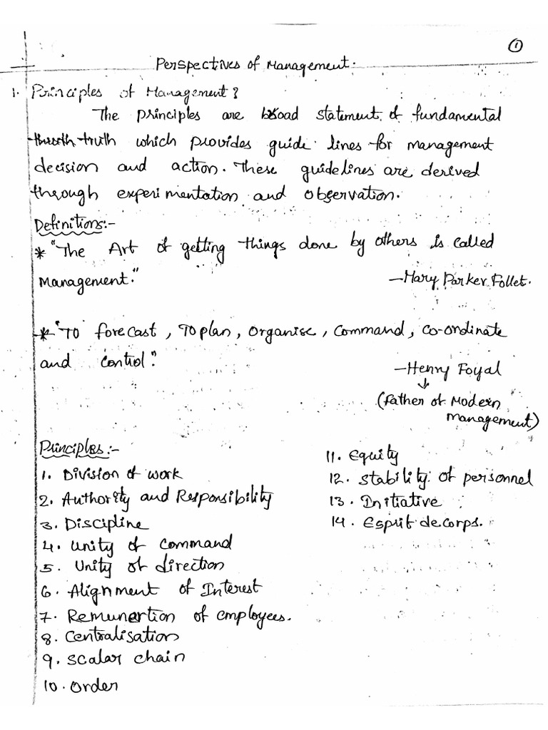 Perspective of Management | PDF