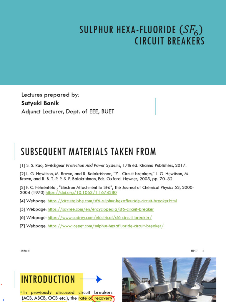 2. SF6 CB | PDF | Electric Arc | Applied And Interdisciplinary Physics