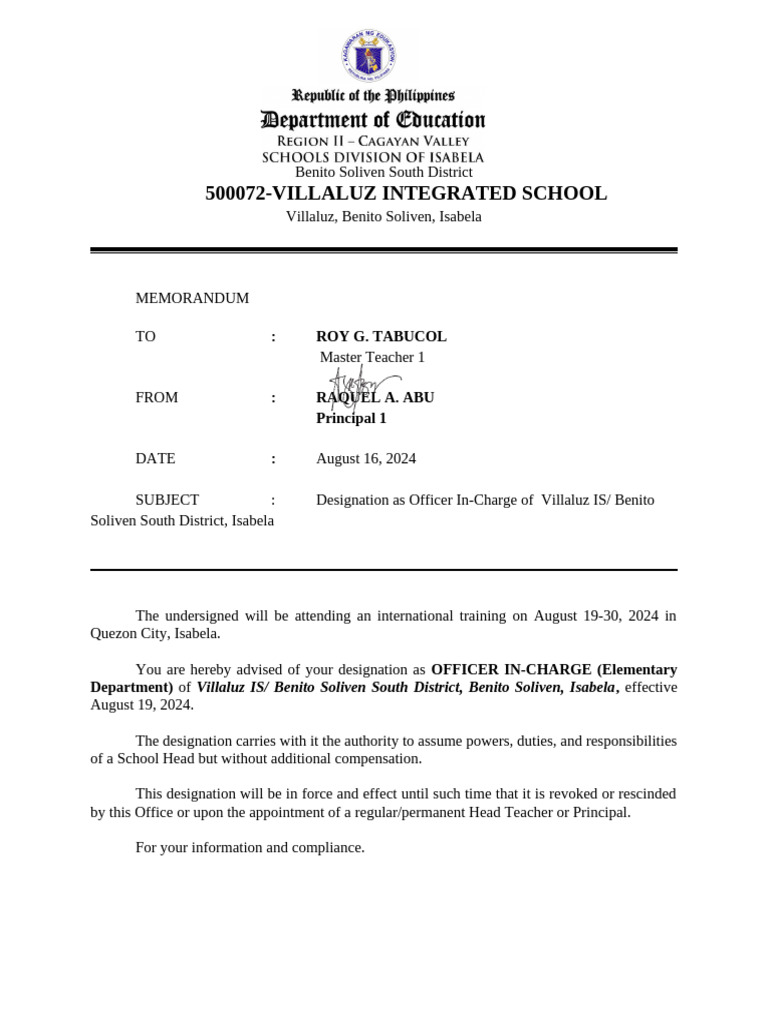 Designation-oic-August-19-30 | PDF