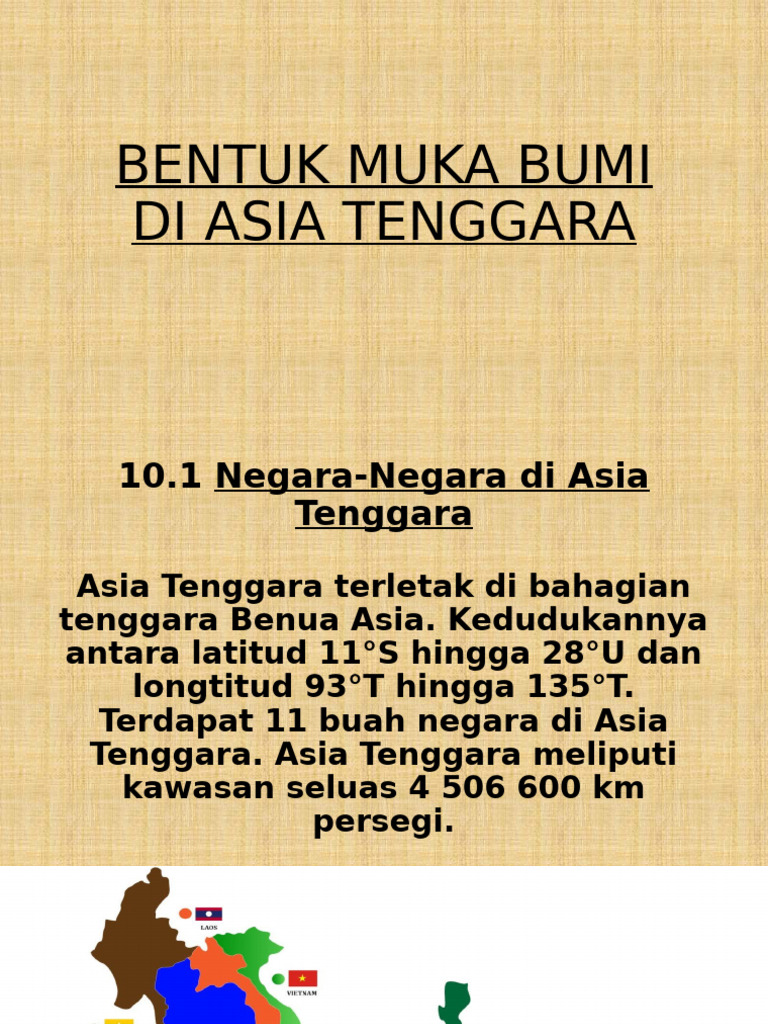 Bentuk Muka Bumi Di Asia Tenggara Ting. 1 | PDF