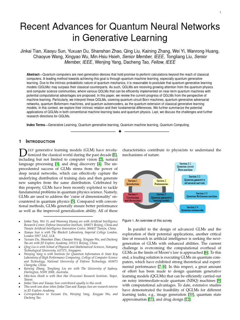 Tian 等。 - 2022 - Recent Advances for Quantum Neural Networks in Gen | PDF | Artificial Neural ...