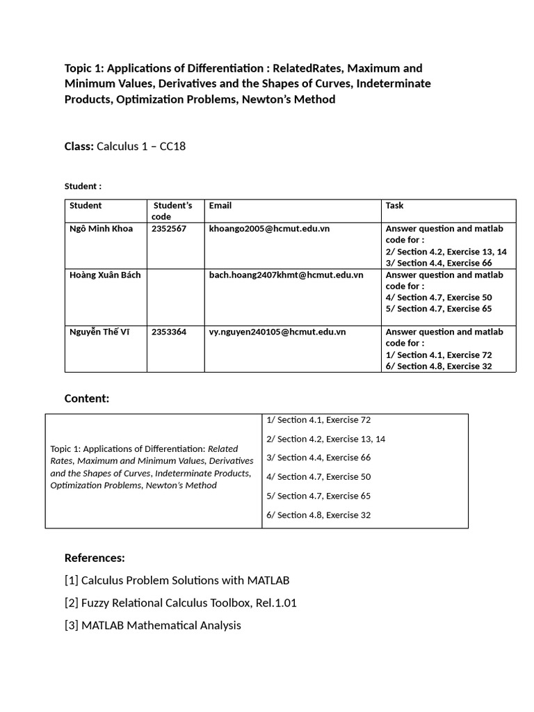 Calculus 1: Differentiation Applications | PDF