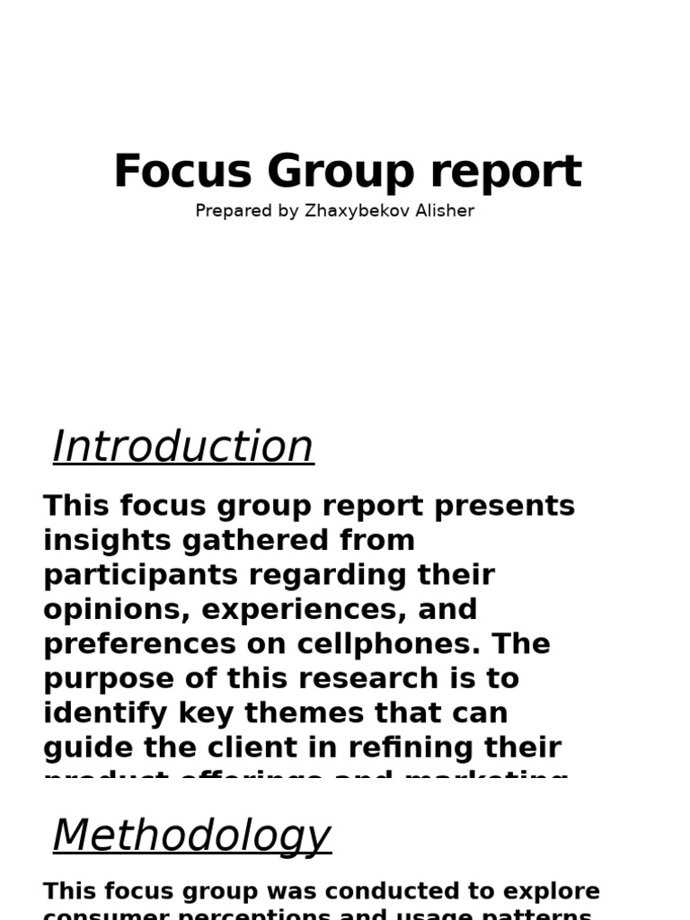 Focus Group Report | PDF