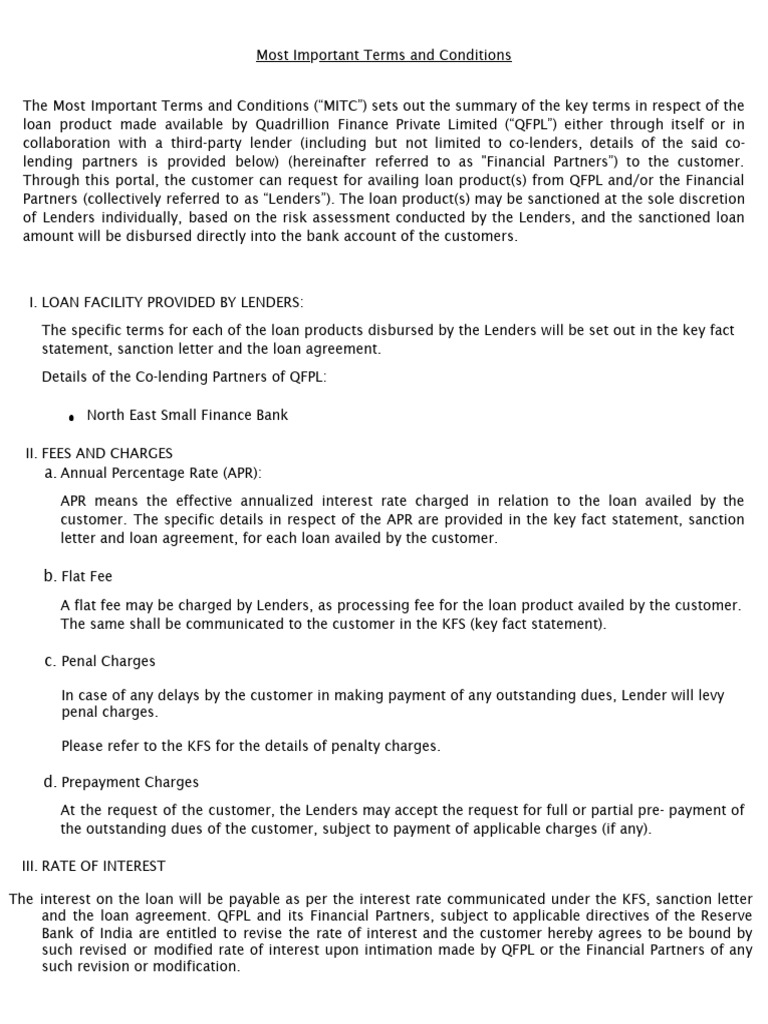 Key Loan Terms and Conditions Guide | PDF | Annual Percentage Rate | Loans