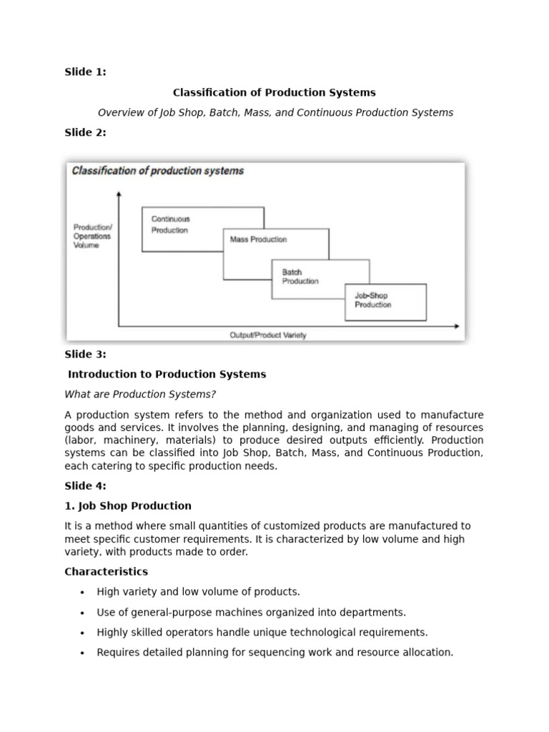 Classification of Production System | PDF | Automation | Inventory