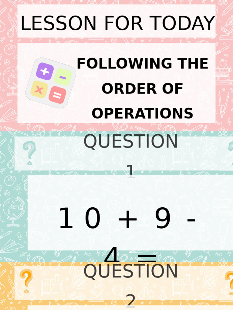 2T - Lesson 3 - Following The Order of Operations | PDF | Division ...