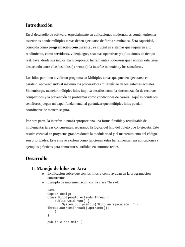 Introducción | PDF | Hilo (Computación) | Java (lenguaje de programación)