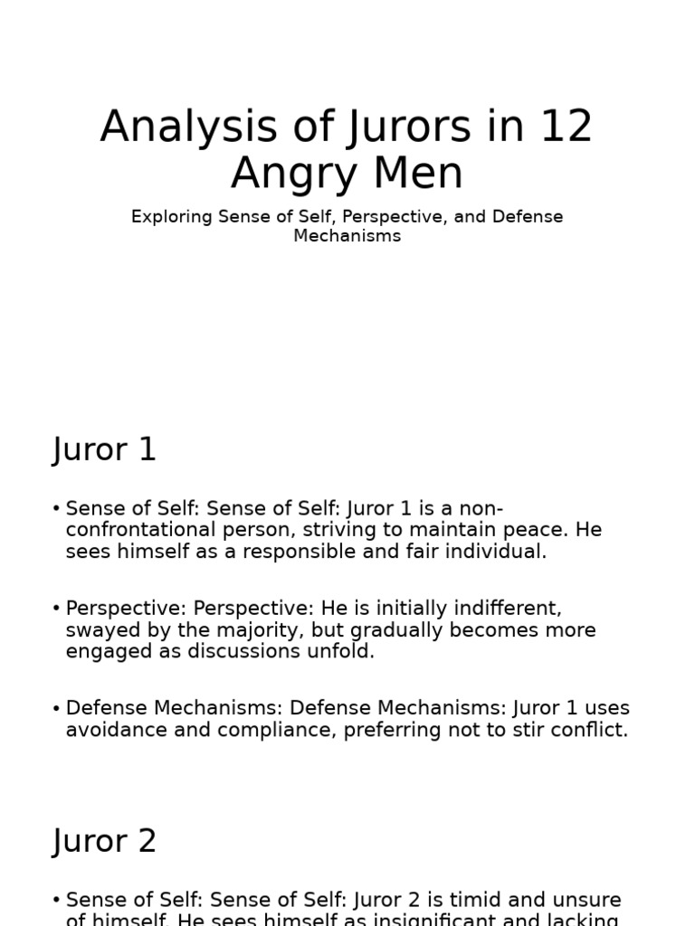 Juror Dynamics in 12 Angry Men | PDF | Psychological Concepts | Psychology
