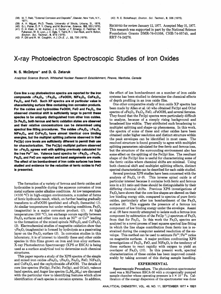 ac50019a016 | PDF | Iron | X Ray Photoelectron Spectroscopy