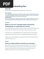 1-Page Marketing Plan Overview | PDF | Marketing | Economies