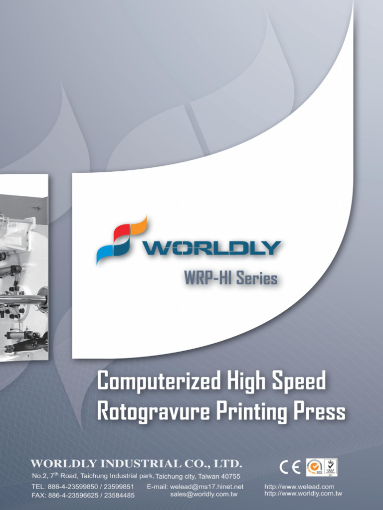 Computerized High Speed Rotogravure Printing Press | PDF