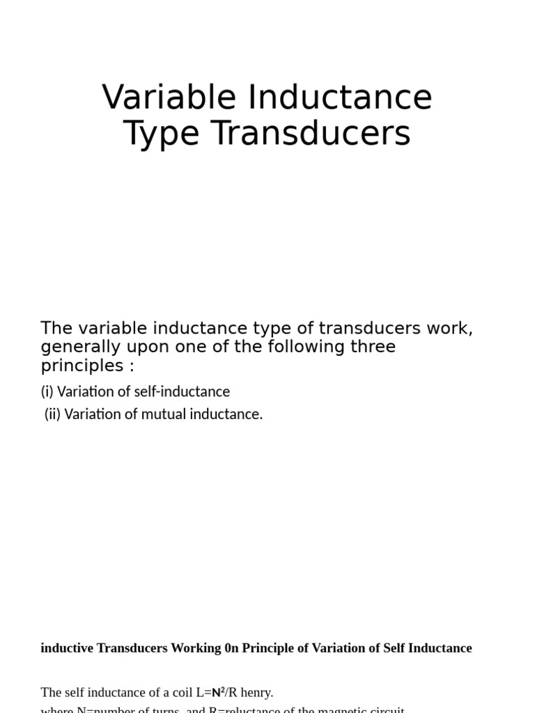 Variable Inductance Transducers Explained | PDF