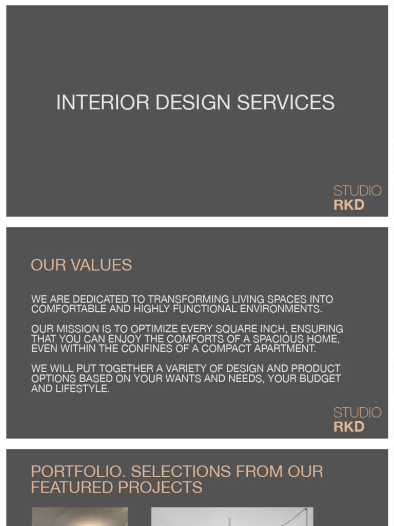 STUDIO RKD - Interior Design Services | PDF | Lighting | Interior Design