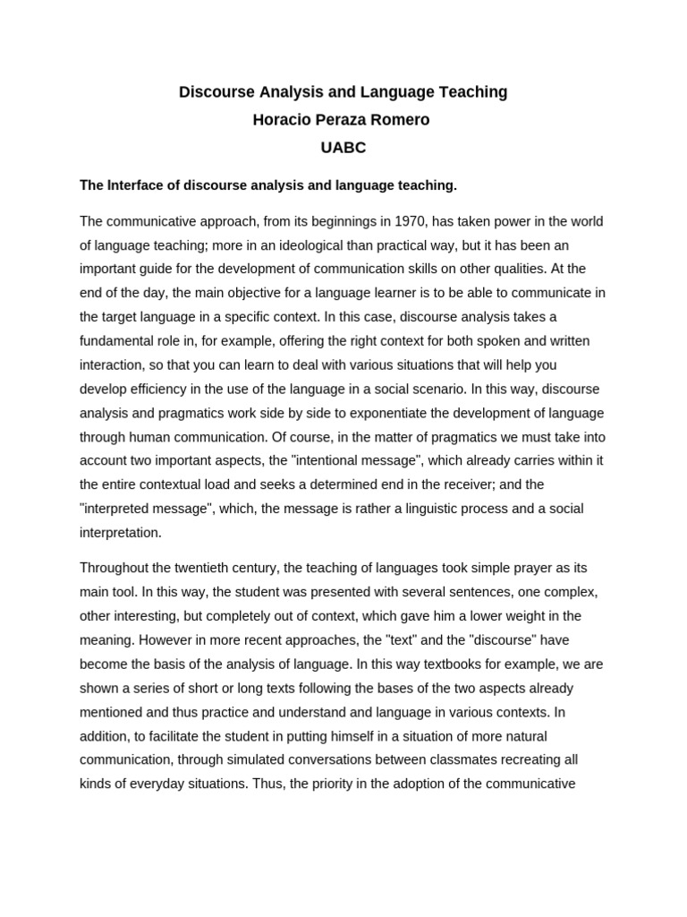 Discourse Analysis and Language Teaching Meta 1.4 Summerizing | PDF | Communication | Discourse