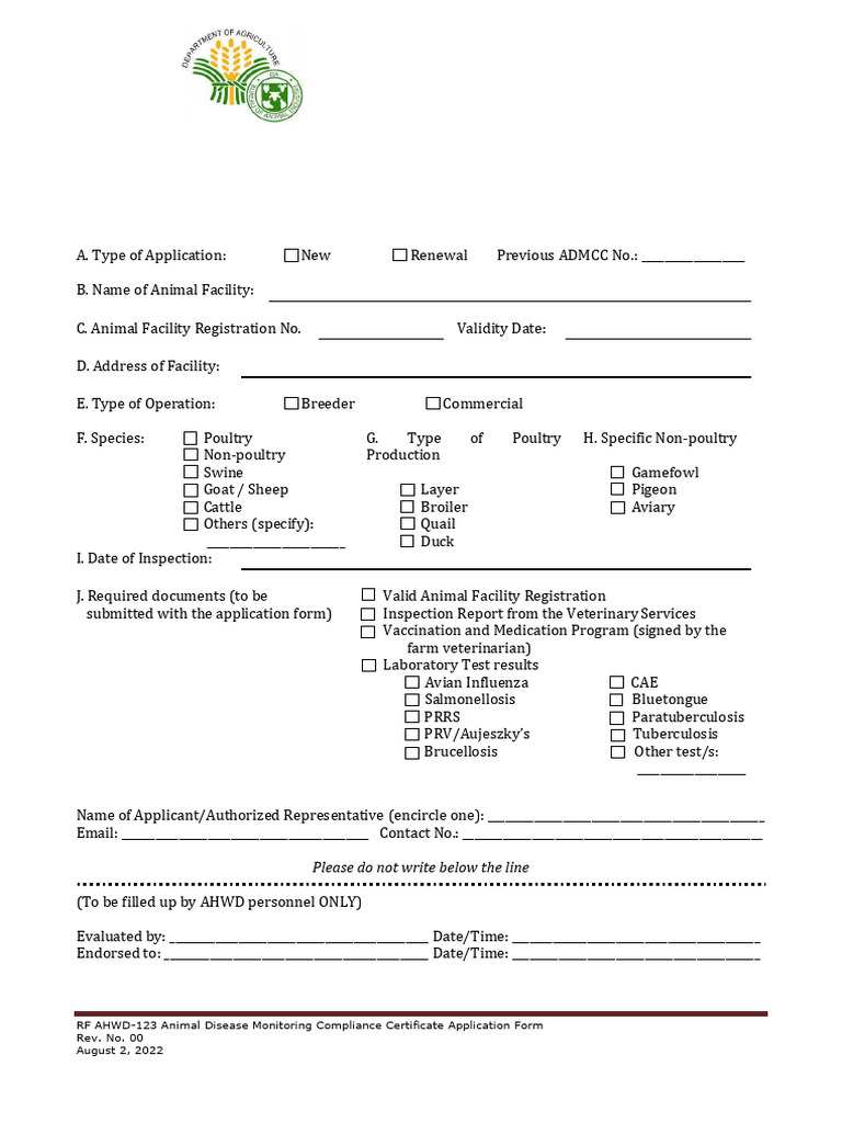 ADMCC Application Form Guide | PDF | Medical Specialties | Animals And ...