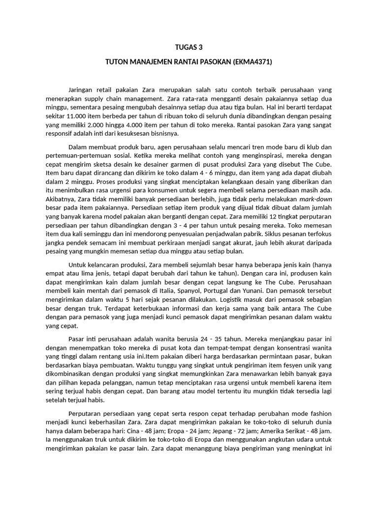 TUGAS 3 MANAJEMEN RANTAI PASOKAN | PDF