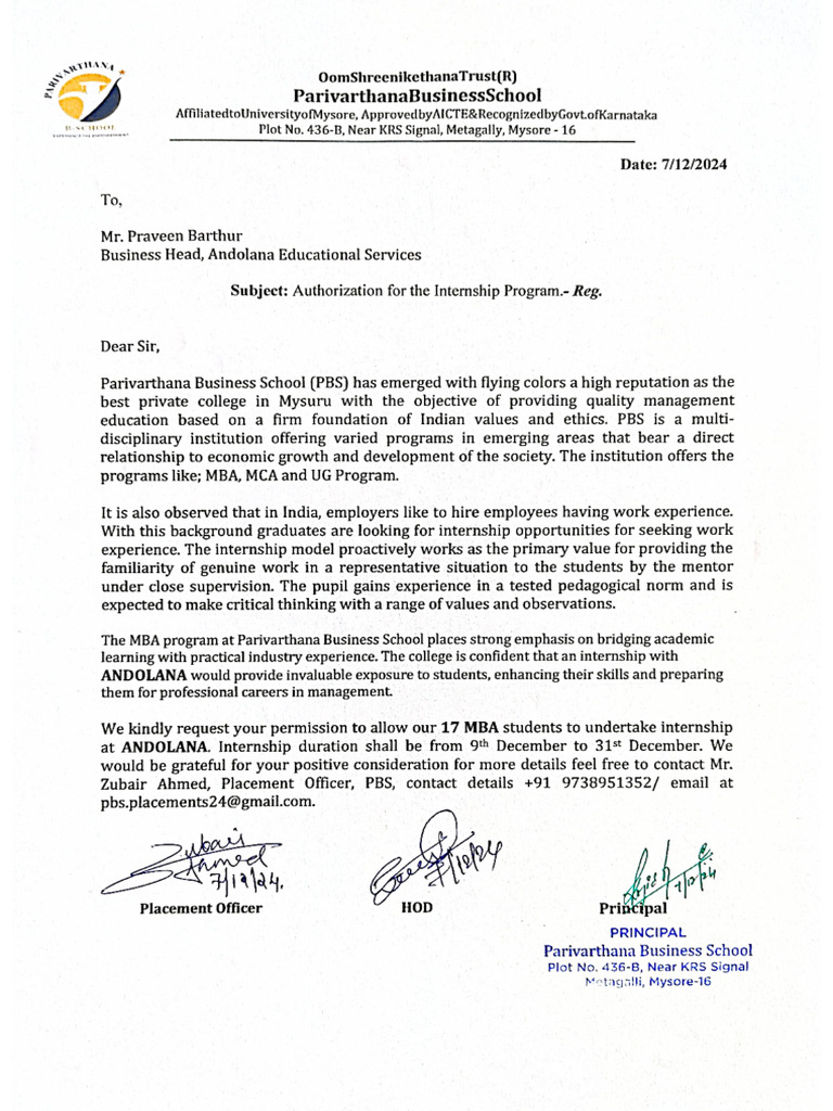 Andolana Internship | PDF