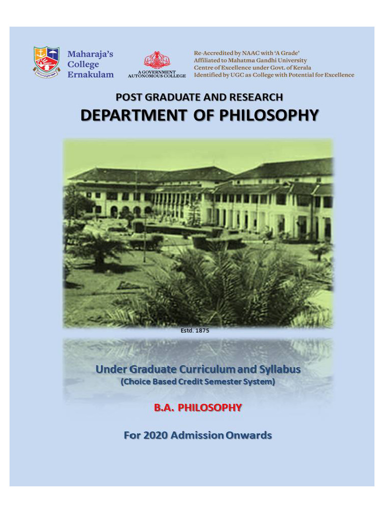 UG Syllabus Philosophy 2020 | PDF | Logic | Metaphysics