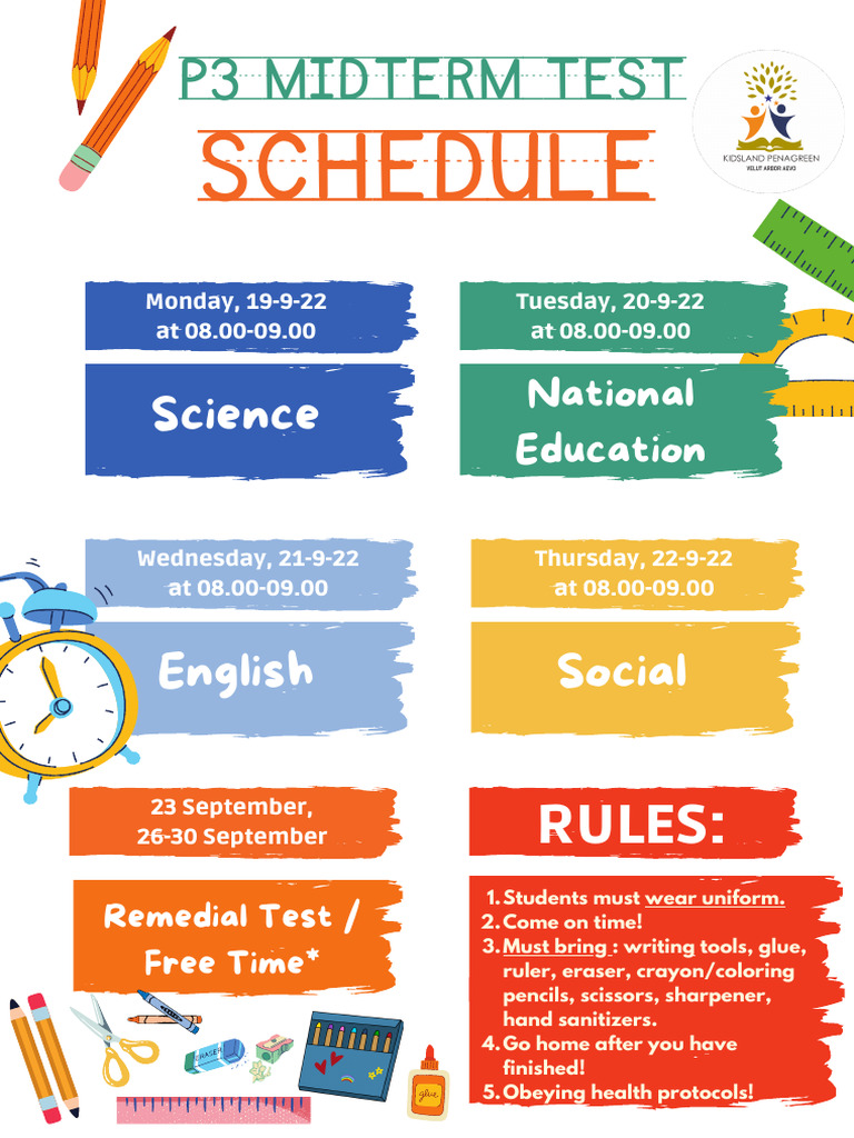 P3 Midterm Test Schedule and Rules | PDF
