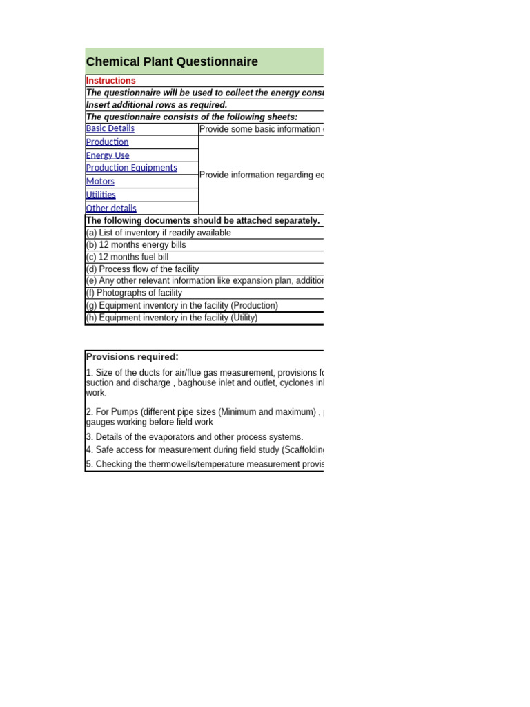 Pre Audit Check List Chemical Plant (CCG) | PDF | Pump | Energy Technology