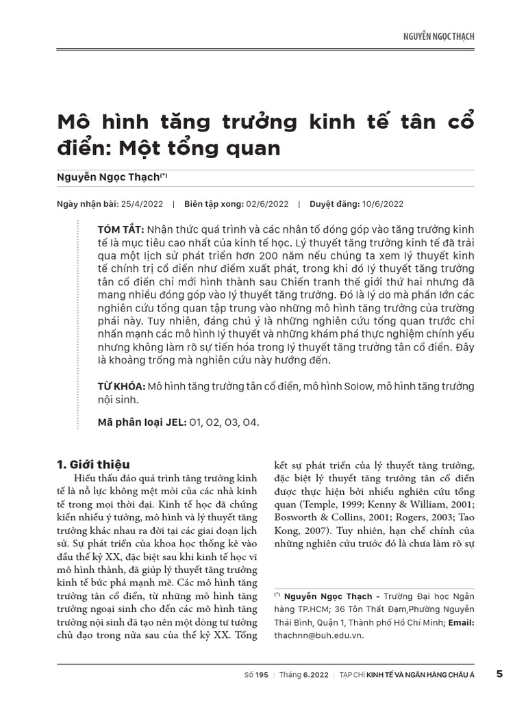 mô hình TTKT tân cổ điển | PDF