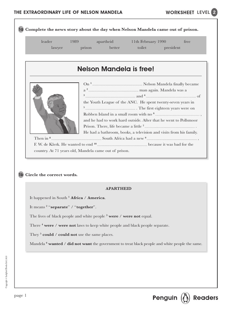 PR ELO NelsonMandela Worksheet2 | PDF | Nelson Mandela | Apartheid