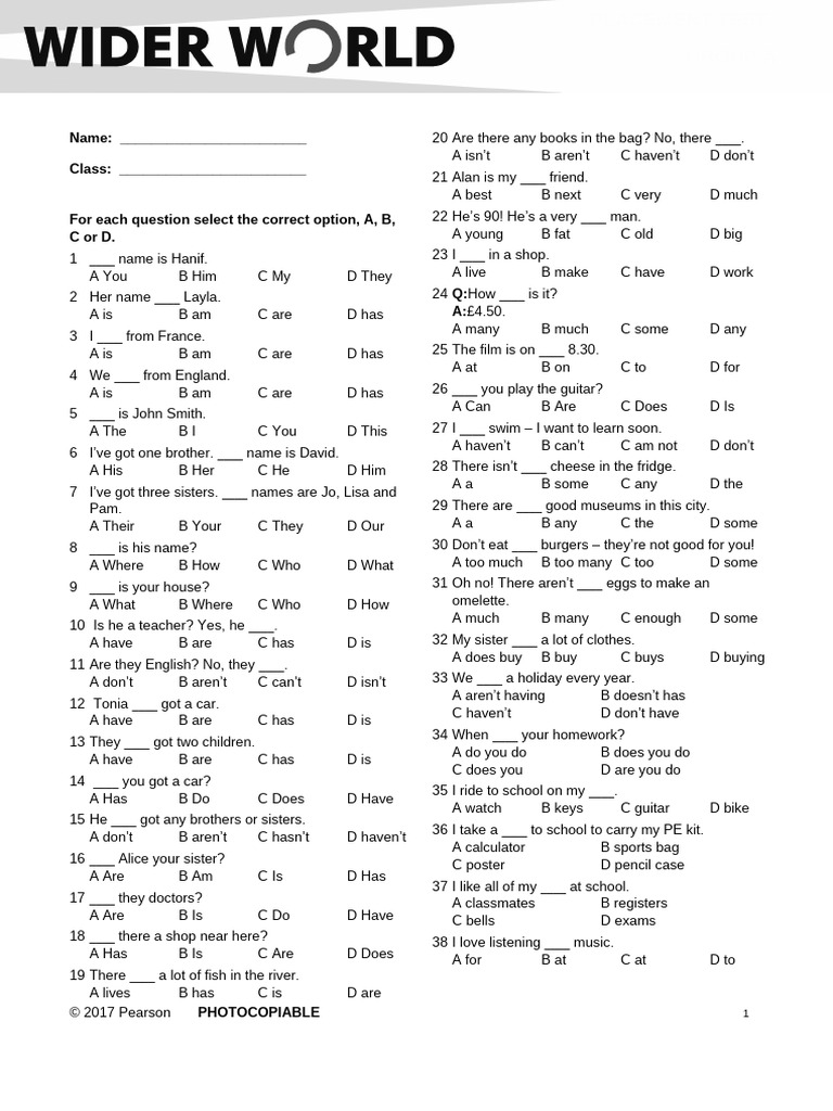 WIDGB1 Ptest A | PDF