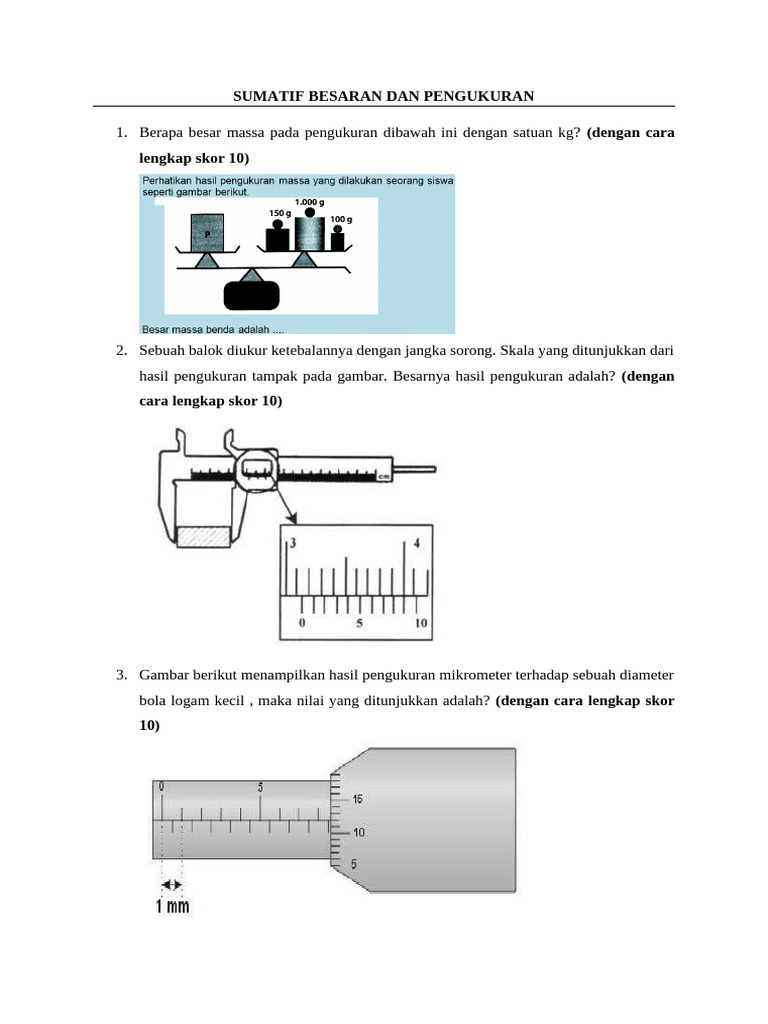 Latihan Besaran dan Pengukuran | PDF