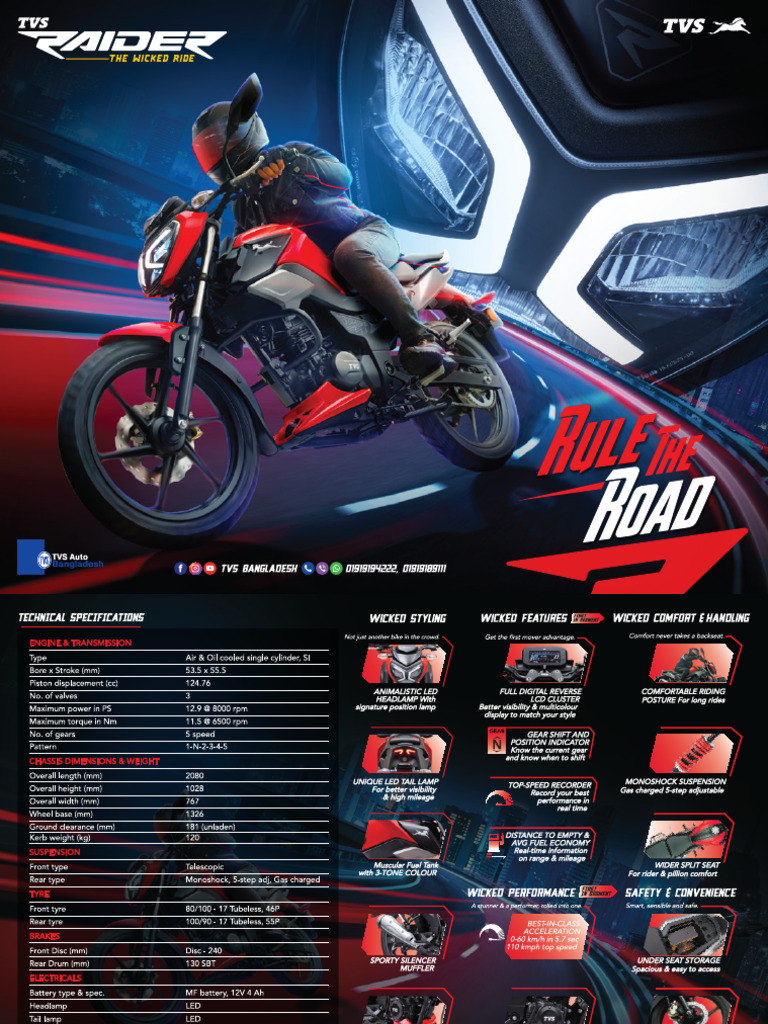 TVS Raider Bangladesh Brochure A4 | PDF